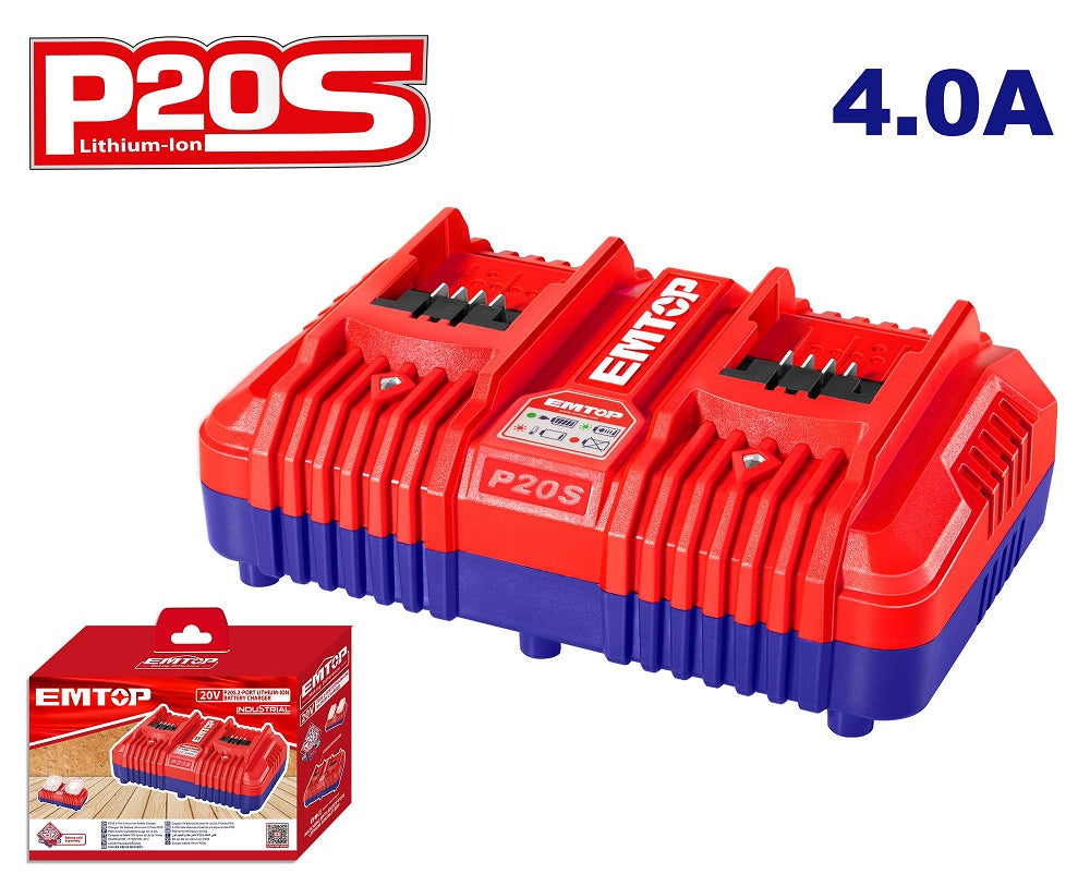 P20S 2-port Lithium ion Battery Chargerr 20V EFCR20403 | Company: Emto ...